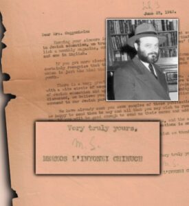 Discovered: The Earliest Known Letter of the Rebbe in English - Anash.org